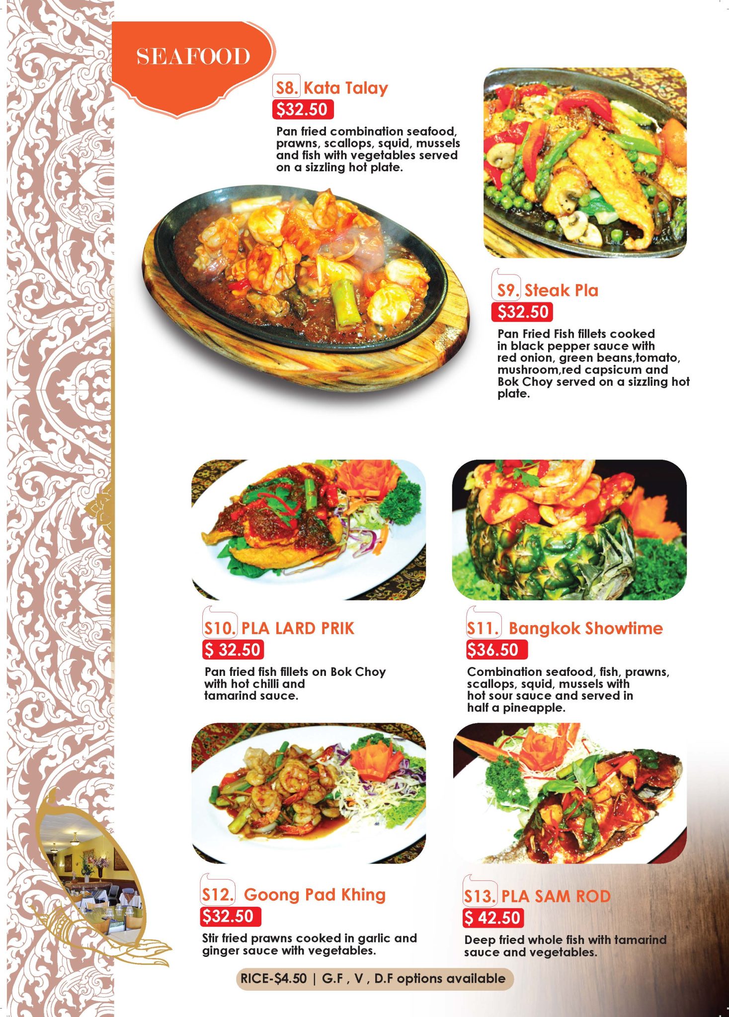 Menu - Wild Rice Thai Restaurant Rotorua