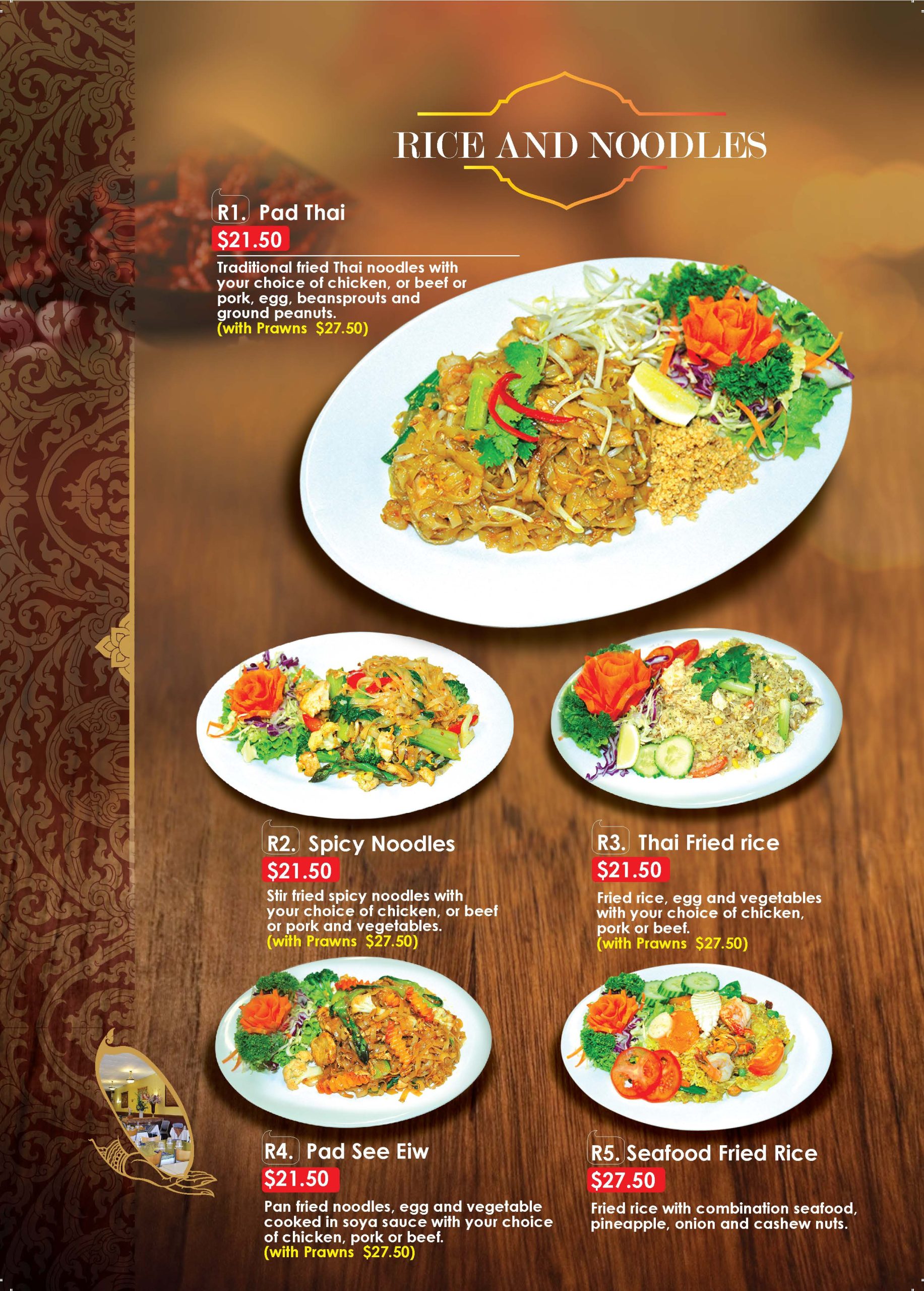 Menu - Wild Rice Thai Restaurant Rotorua