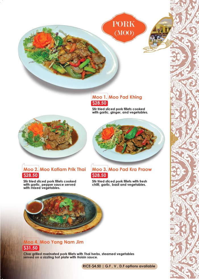 Menu - Wild Rice Thai Restaurant Rotorua