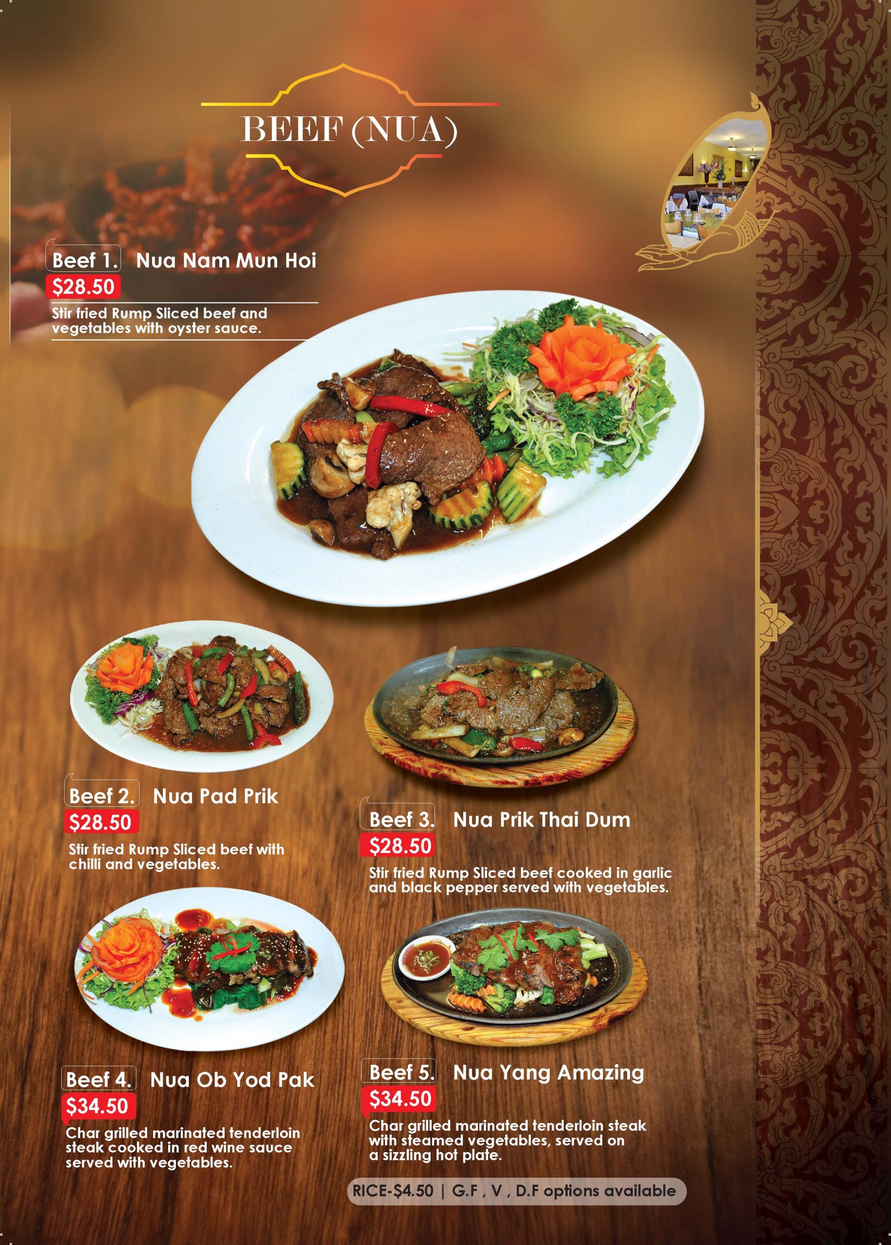 Menu - Wild Rice Thai Restaurant Rotorua