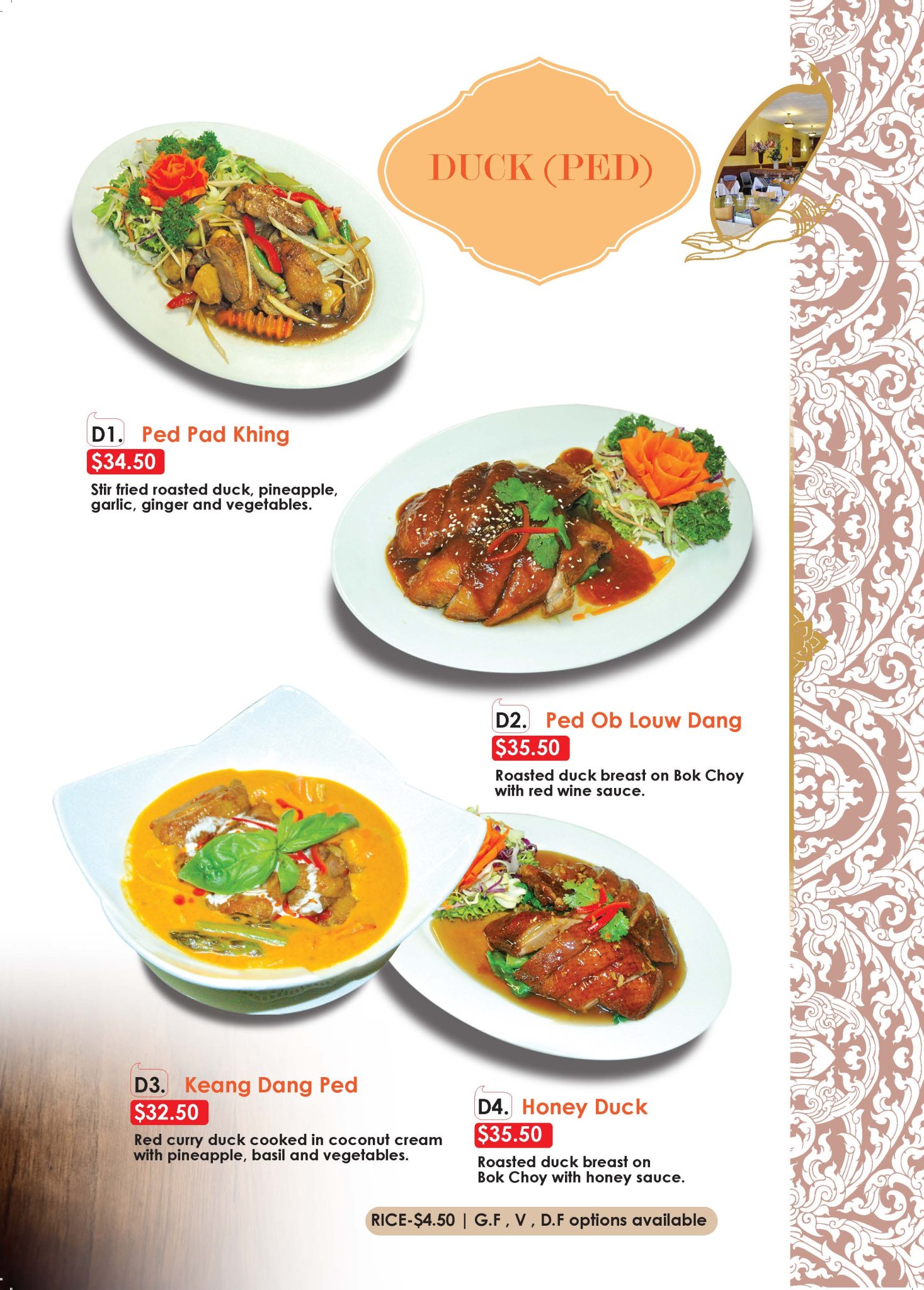 Menu - Wild Rice Thai Restaurant Rotorua