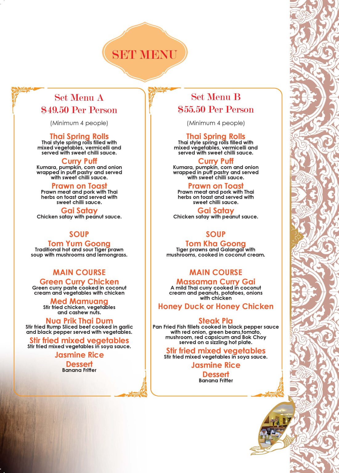 Menu - Wild Rice Thai Restaurant Rotorua